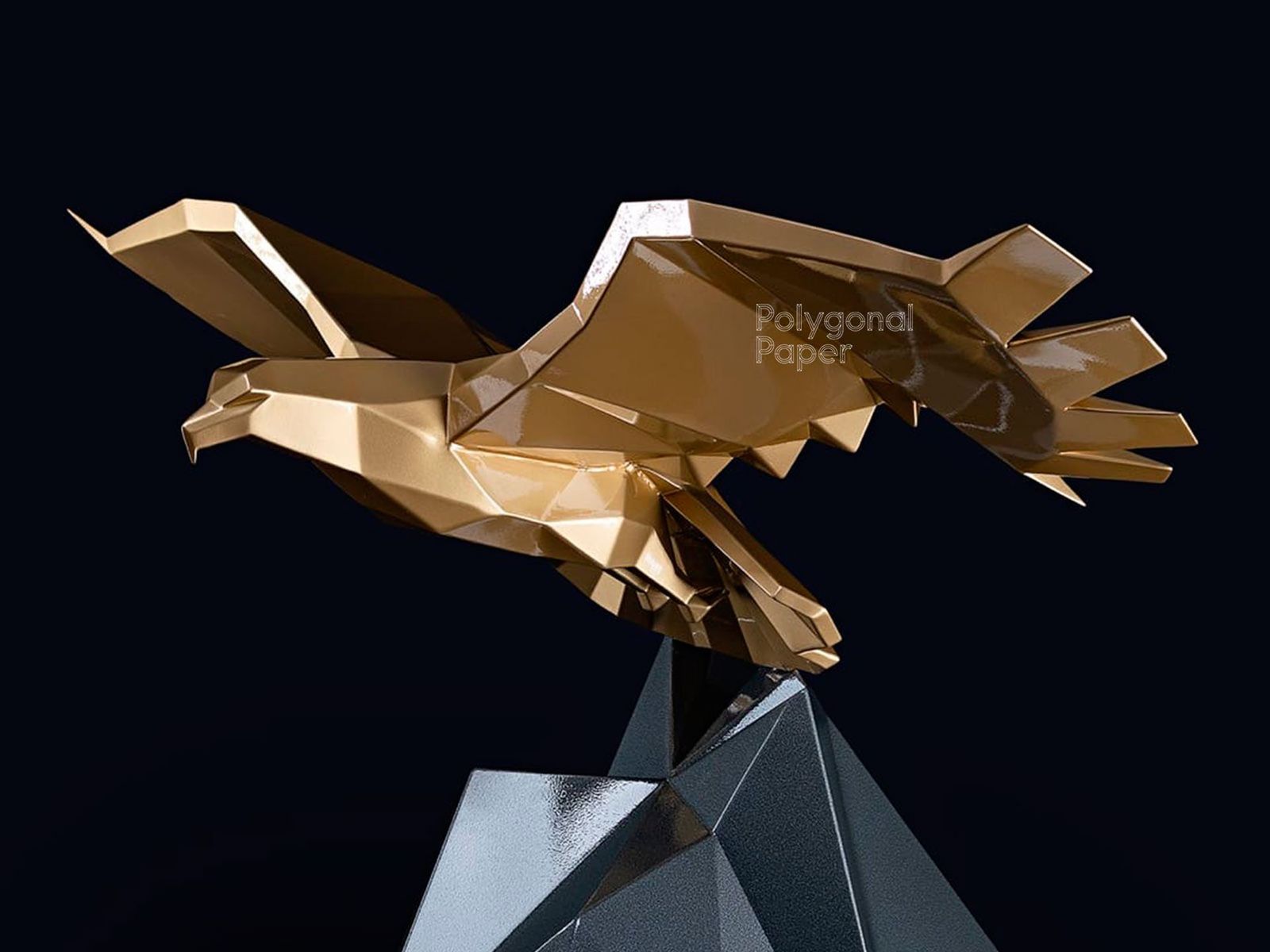 Polygonal Paper — Metal Template: Eagle