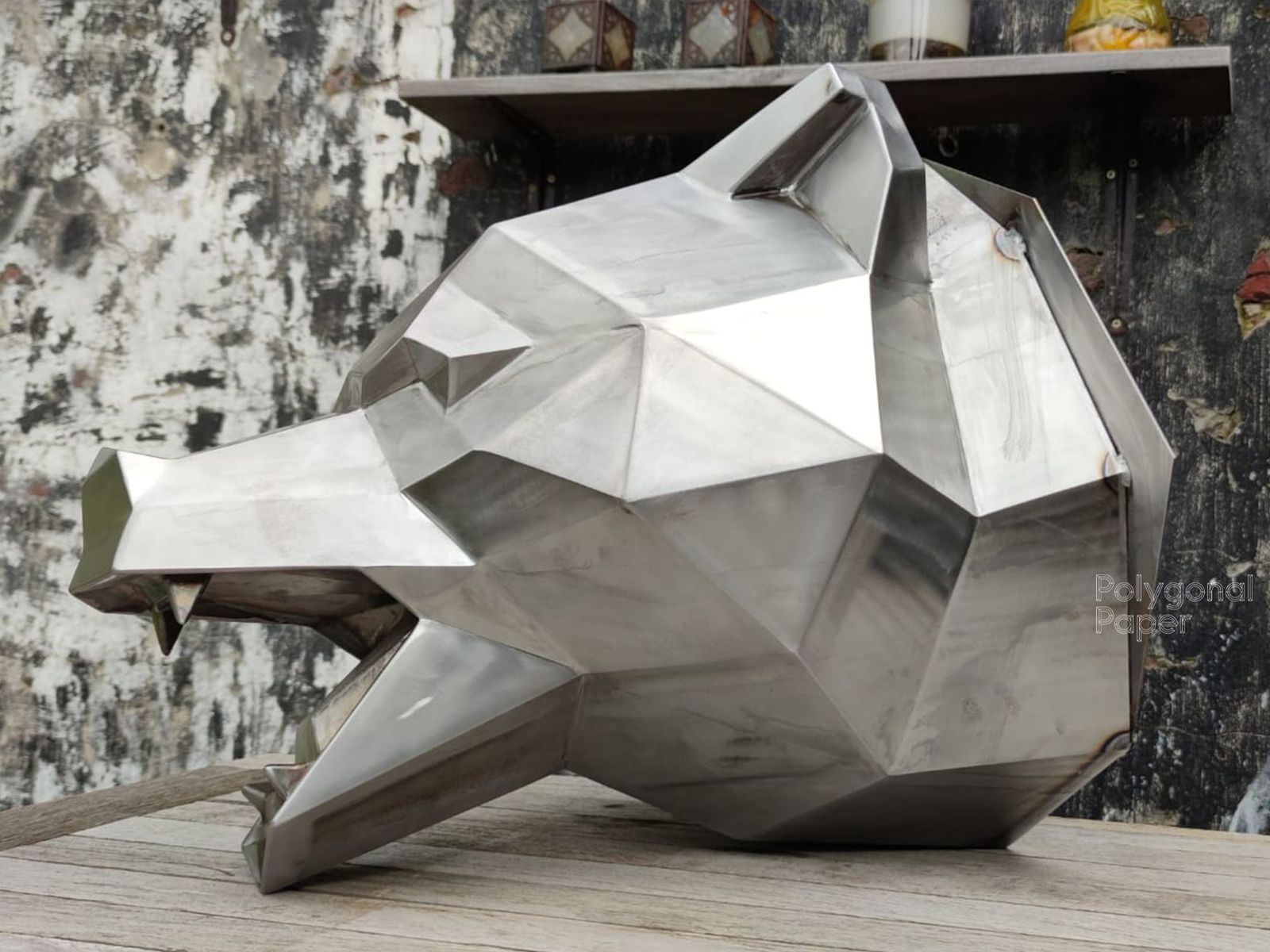 Polygonal Paper — Metal Template: Bear Head