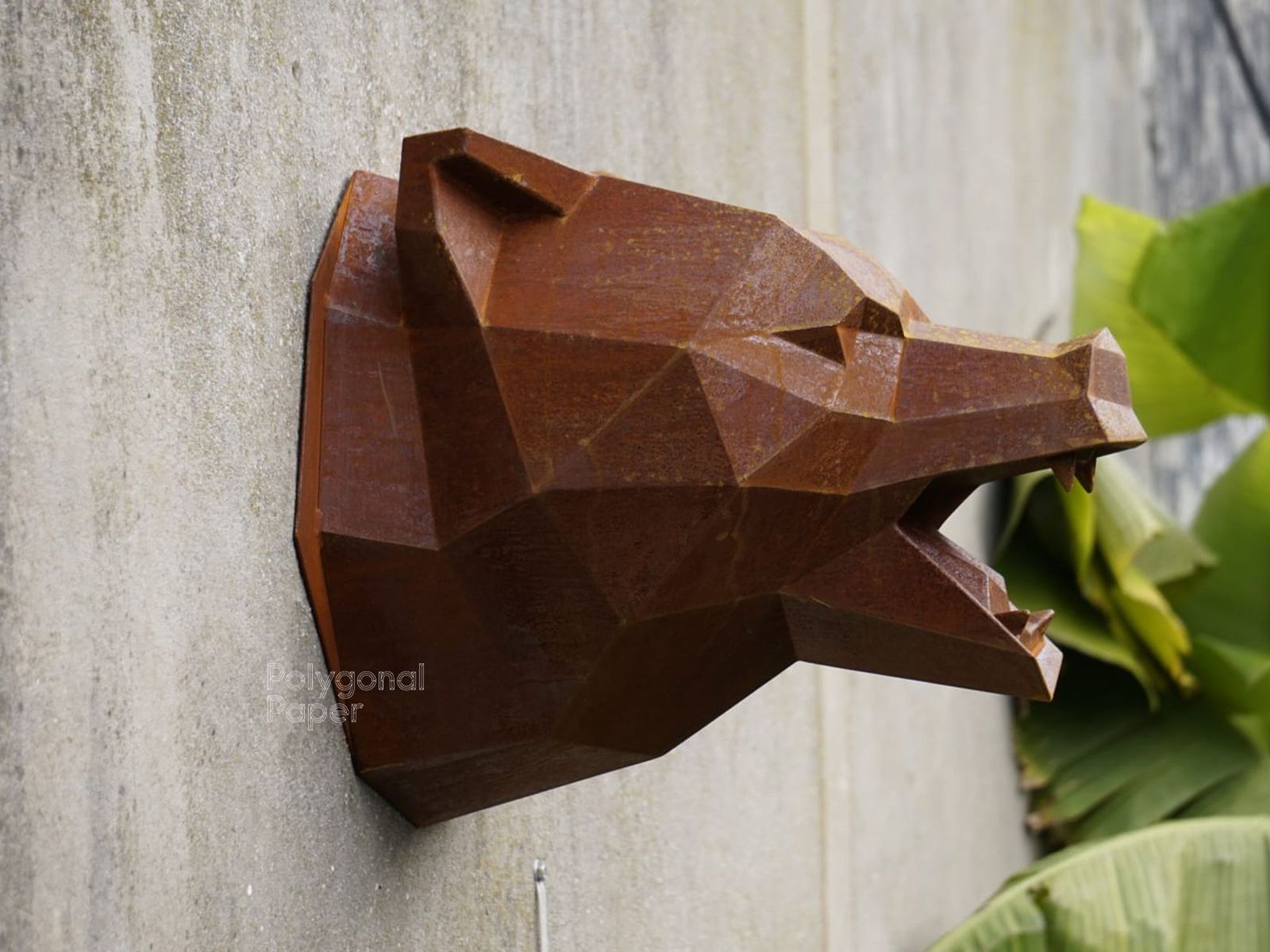 Polygonal Paper — Metal Template: Bear Head