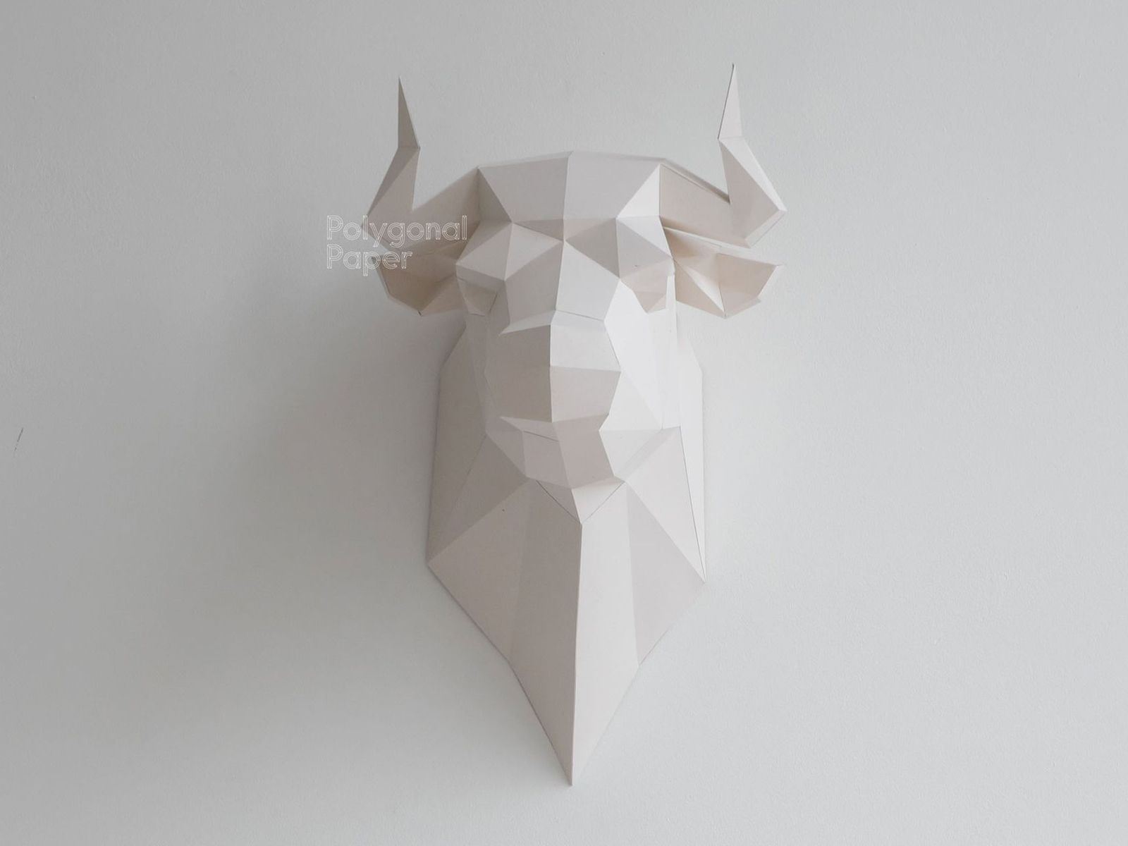 Polygonal Paper — Bull Head: Papercraft Scheme for Printing