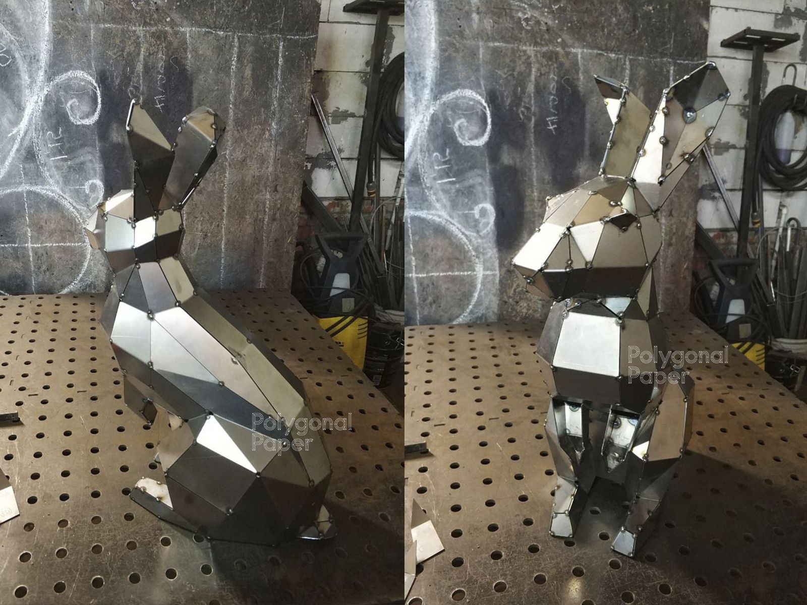 Polygonal Paper — Metal Template: Rabbit M