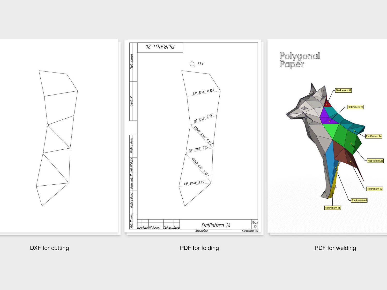 Polygonal Paper — Metal Template: Fox