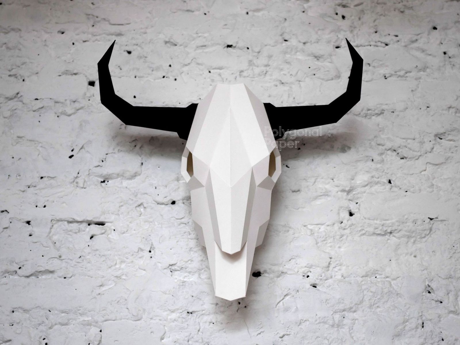 Polygonal Paper — Bull Skull: Papercraft Scheme for Printing