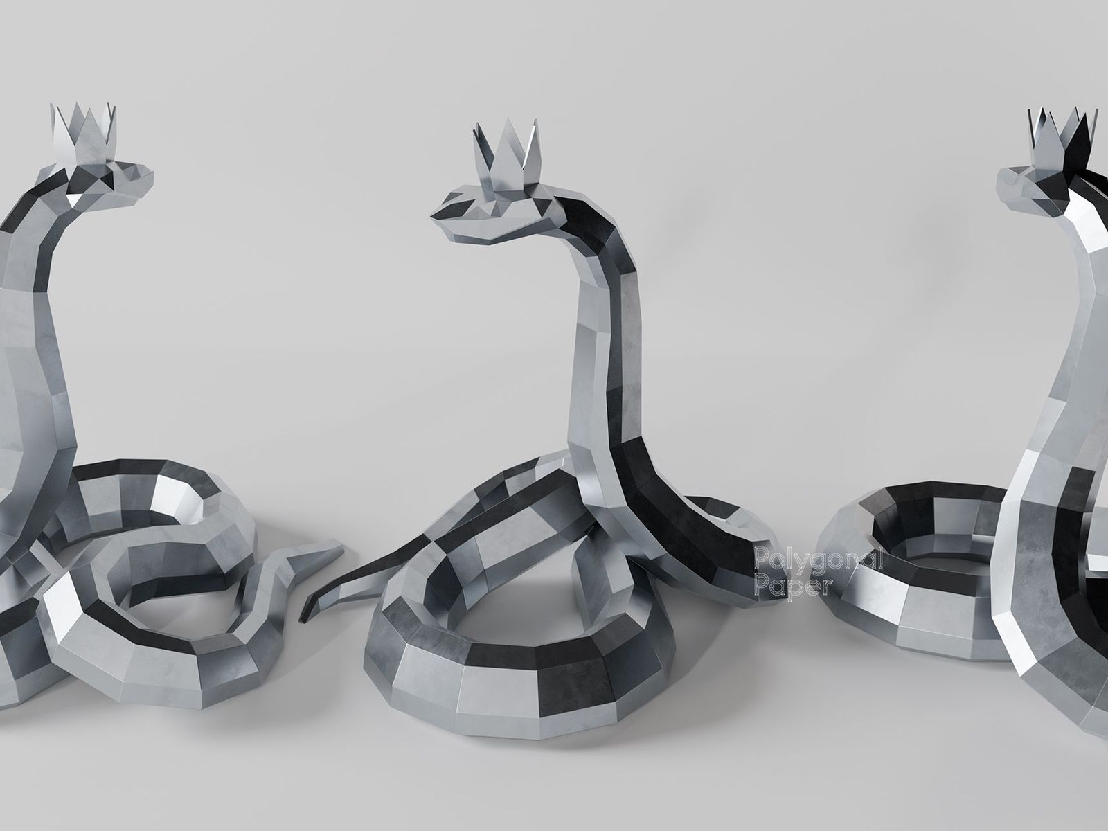 Polygonal Paper — Snake 160 cm: Papercraft Scheme for Printing