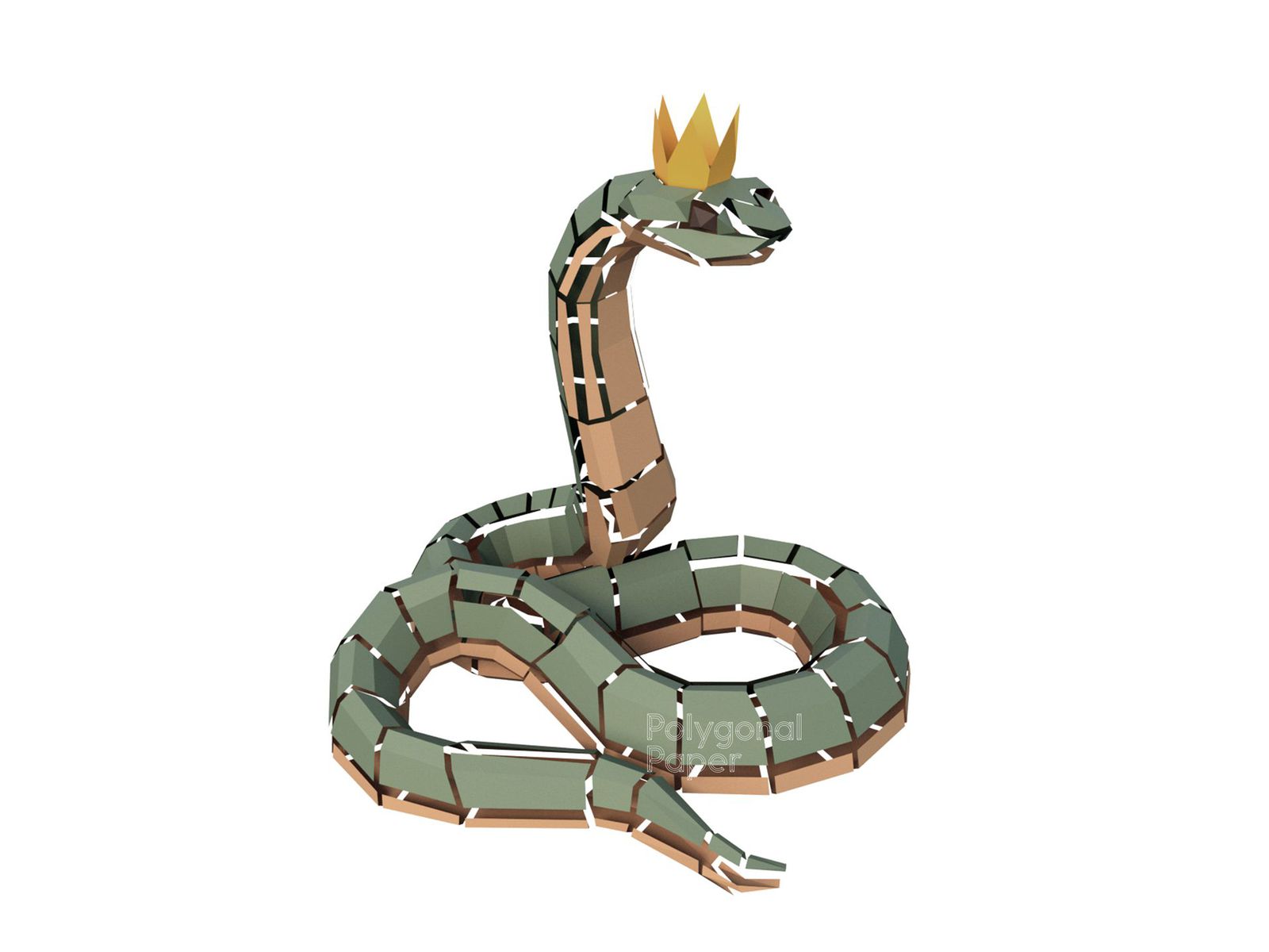 Polygonal Paper — Snake 160 cm: Papercraft Scheme for Printing