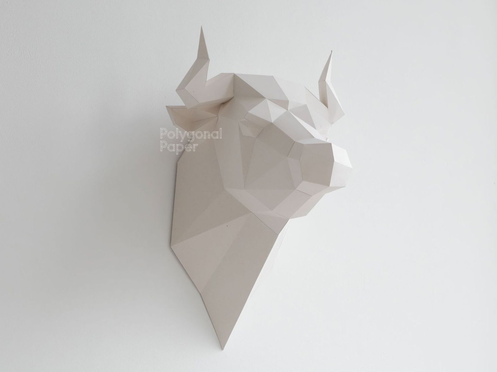 Polygonal Paper — Bull Head: Papercraft Scheme for Printing