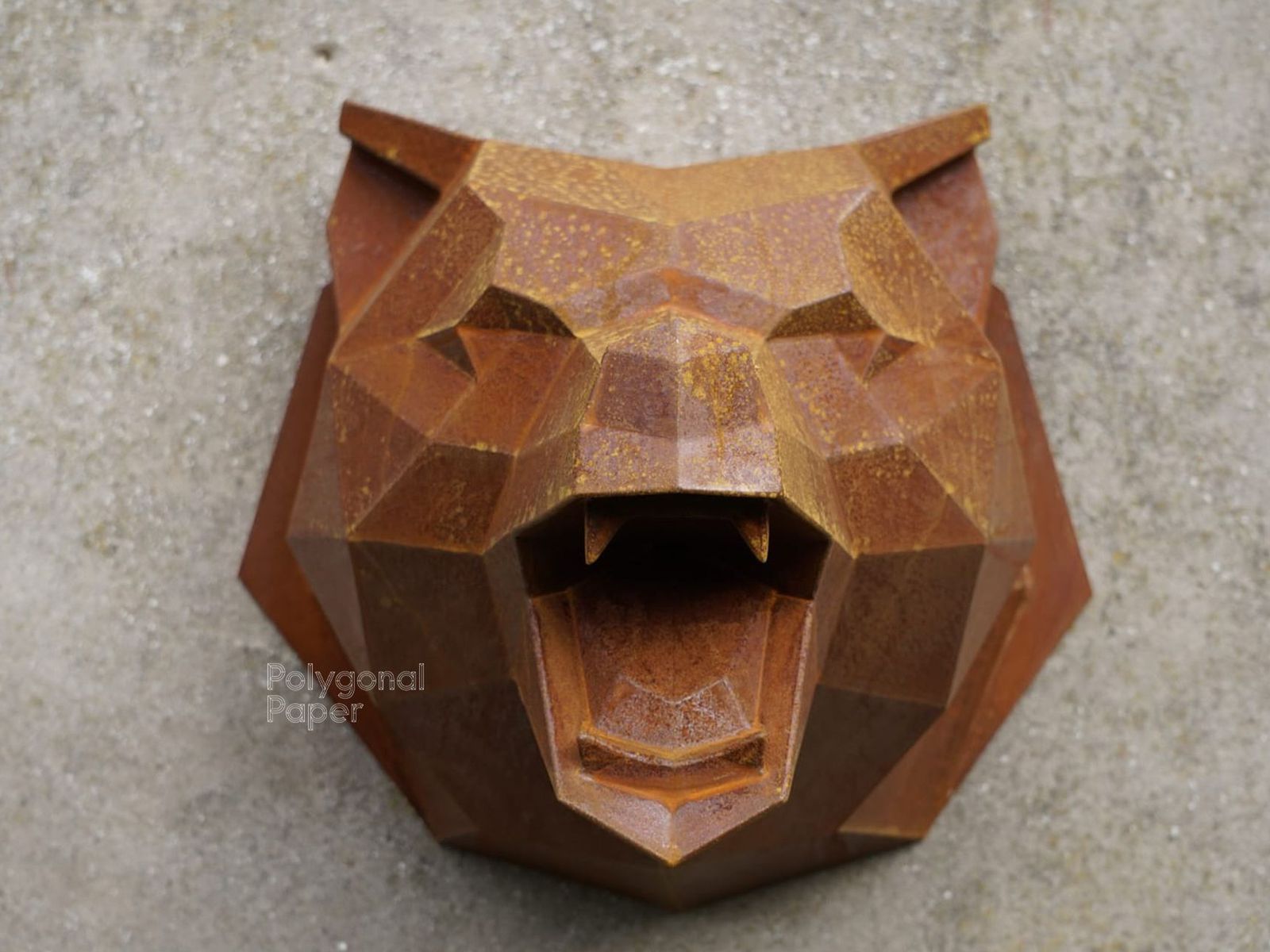 Polygonal Paper — Metal Template: Bear Head
