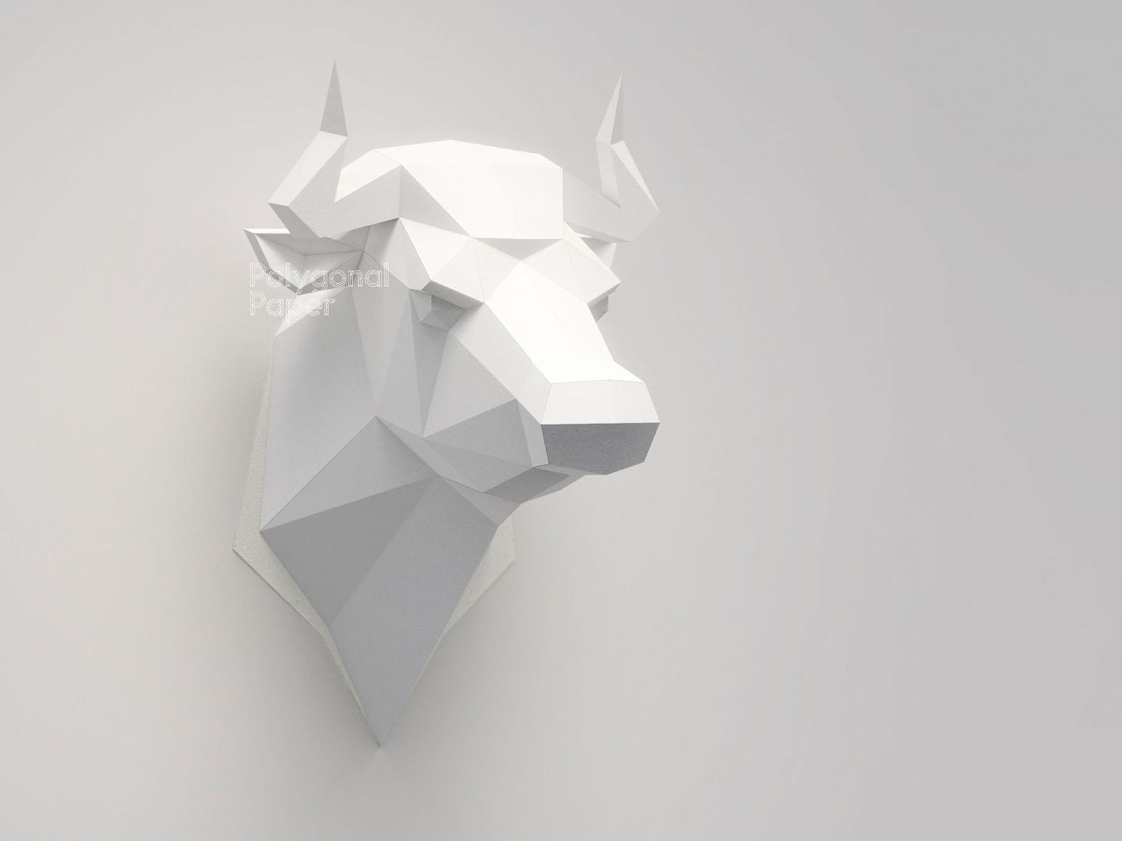 Polygonal Paper — Bull Head: Papercraft Scheme for Printing