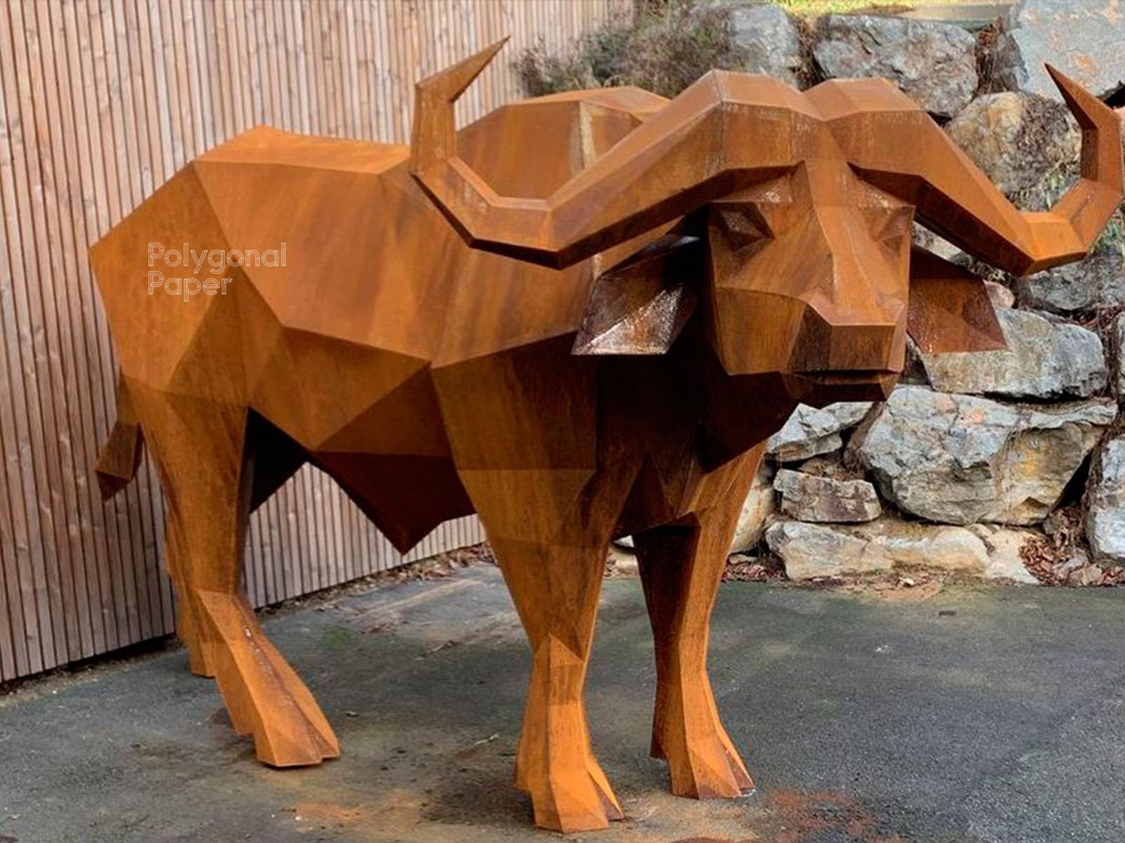 Polygonal Paper — Metal Template: Buffalo