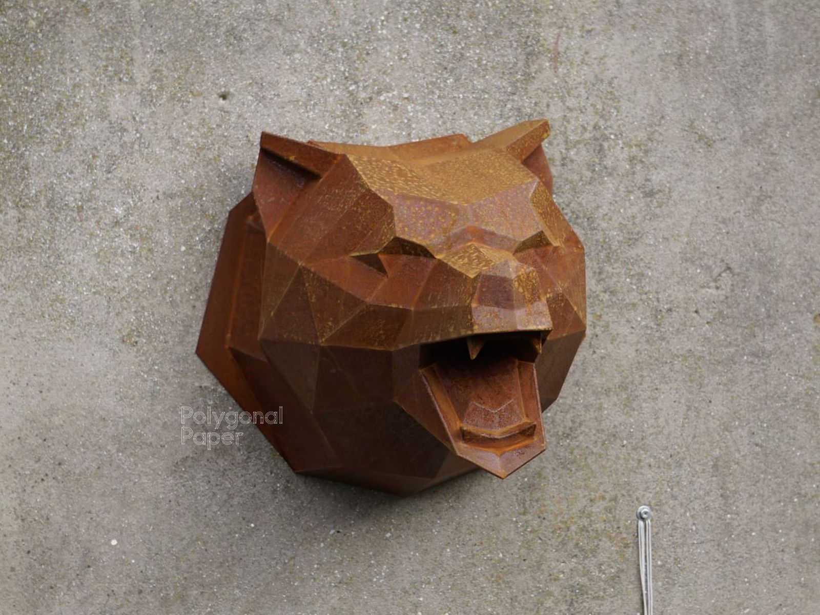 Polygonal Paper — Metal Template: Bear Head