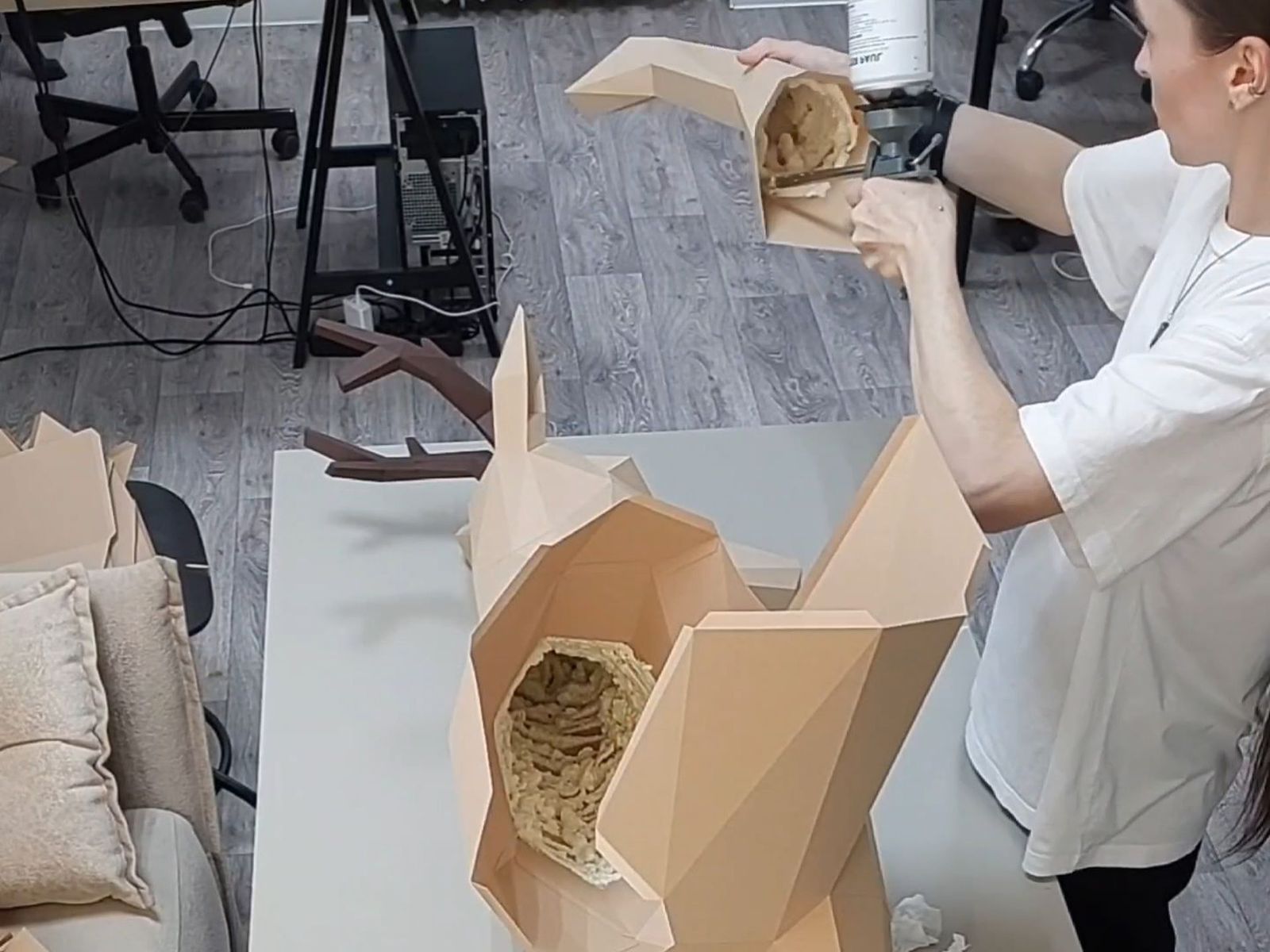 Polygonal Paper — Roe deer: Papercraft Scheme for Printing